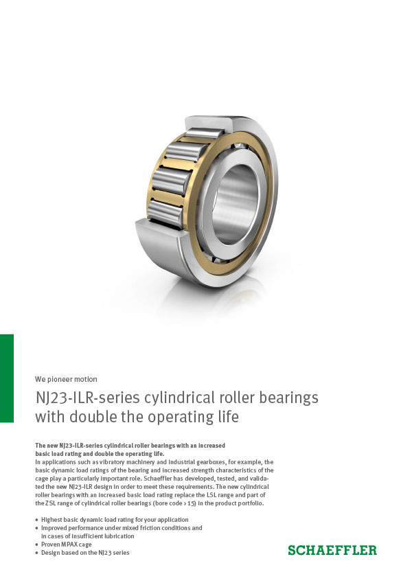 NJ23-ILR-series cylindrical roller bearings with double the operating ... NJ23-ILR-series cylindrical roller bearings with double the operating ...