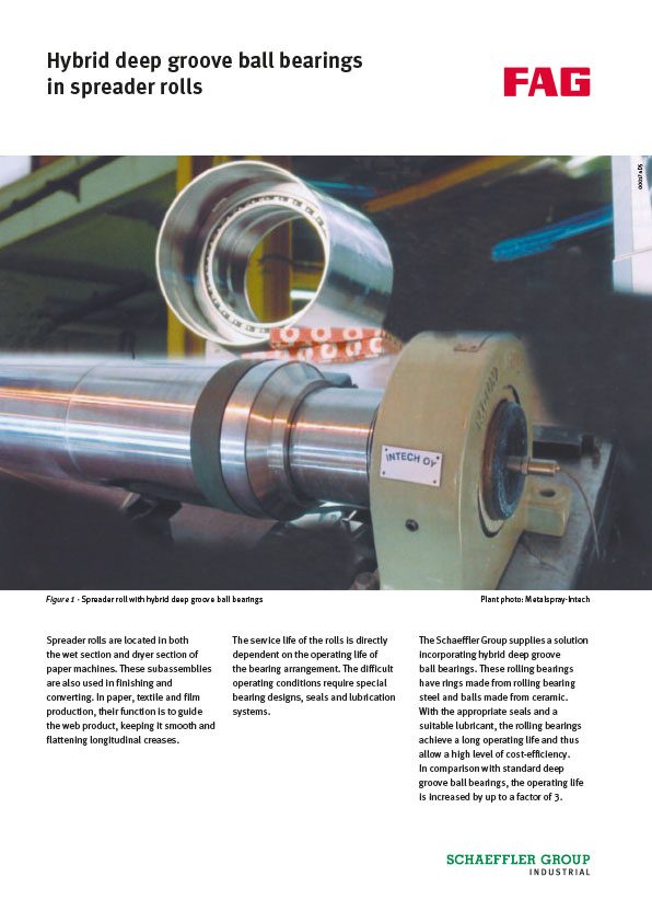 Hybrid deep groove ball bearings in spreader rolls | Media Library | Schaeffler Industrial Drives