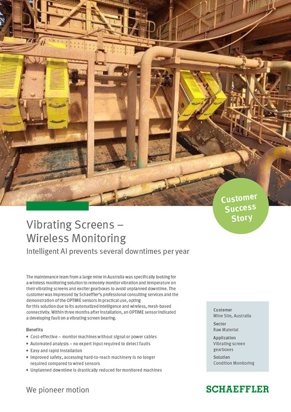 Vibrating Screens – Wireless Monitoring | Publications | Schaeffler ...