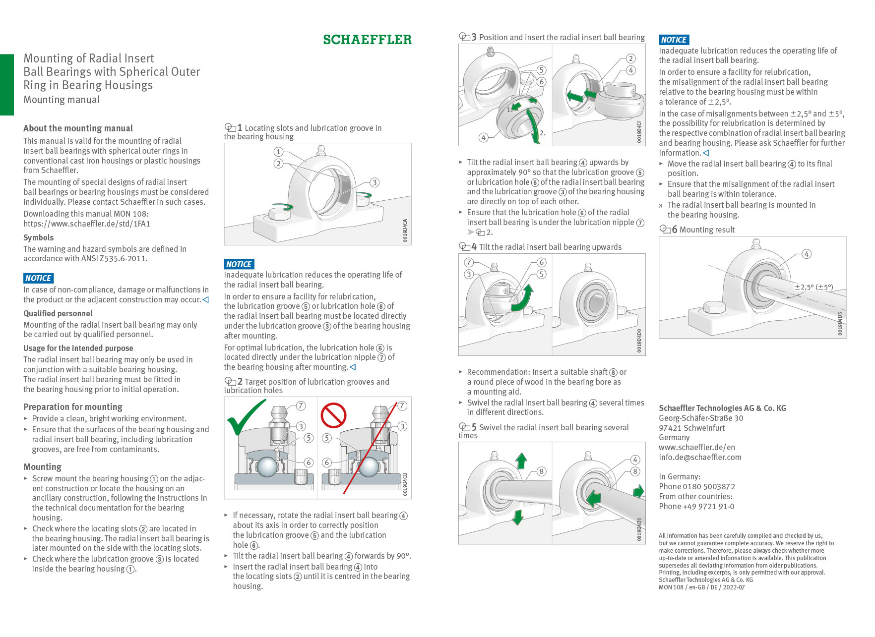 Mounting of Radial Insert Ball Bearings with Spherical Outer Ring in ...