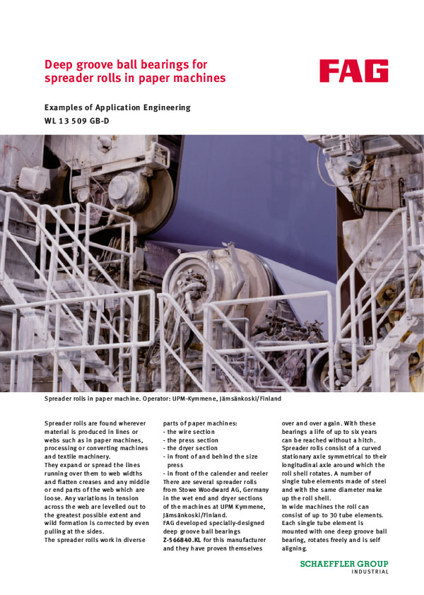 Deep groove ball bearings for spreader rolls in paper machines | Media ...