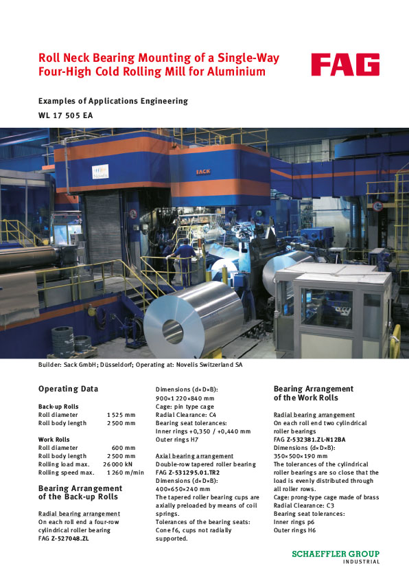 Roll Neck Bearing Mounting of a Single-Way Four-High Cold Rolling Mill ...