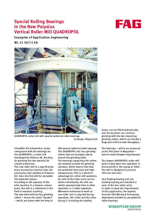 Special Rolling Bearings in the New Polysius Vertical Roller Mill QUADROPOL | Media Library ...