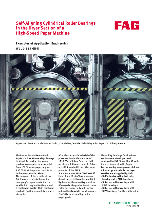 Self-Aligning Cylindrical Roller Bearings in the Dryer Section of a ...
